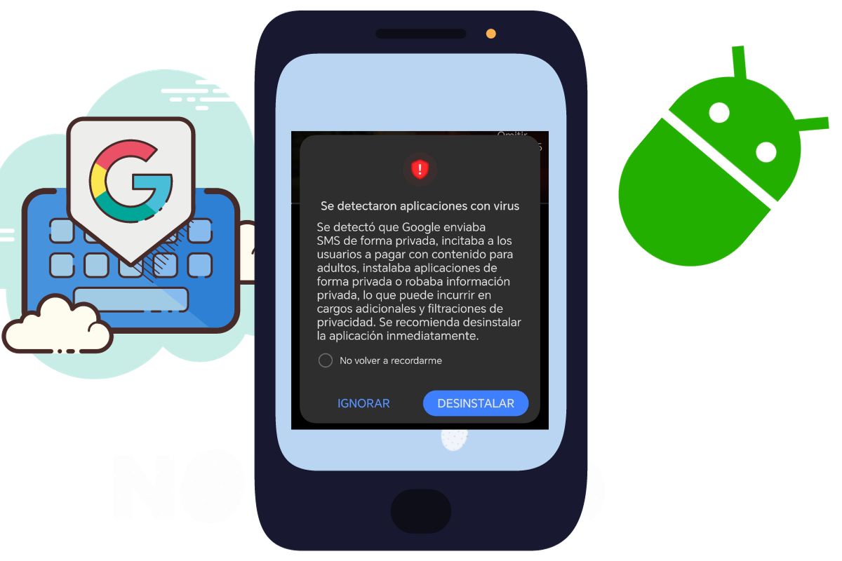 Mensaje de virus de google en el celular - JADE-MK Servicios